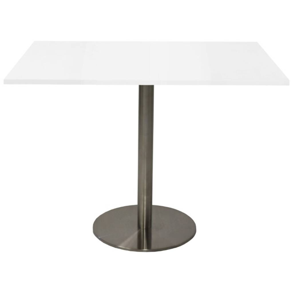 Square Flat Disc Base Table in Stainless Steel Finish 900mm W x 900mm D ...