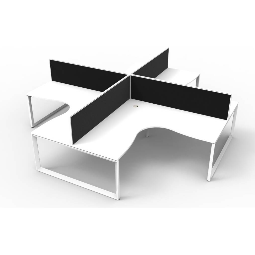 Rapid Infinity 4 Person Corner Workstation Pod – Loop Leg – With ...