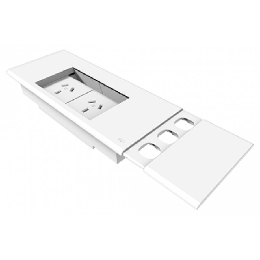 Surface Mount Box 2 GPO + 3 Data ProvisionsIncludes 2 x Auto Switched ...