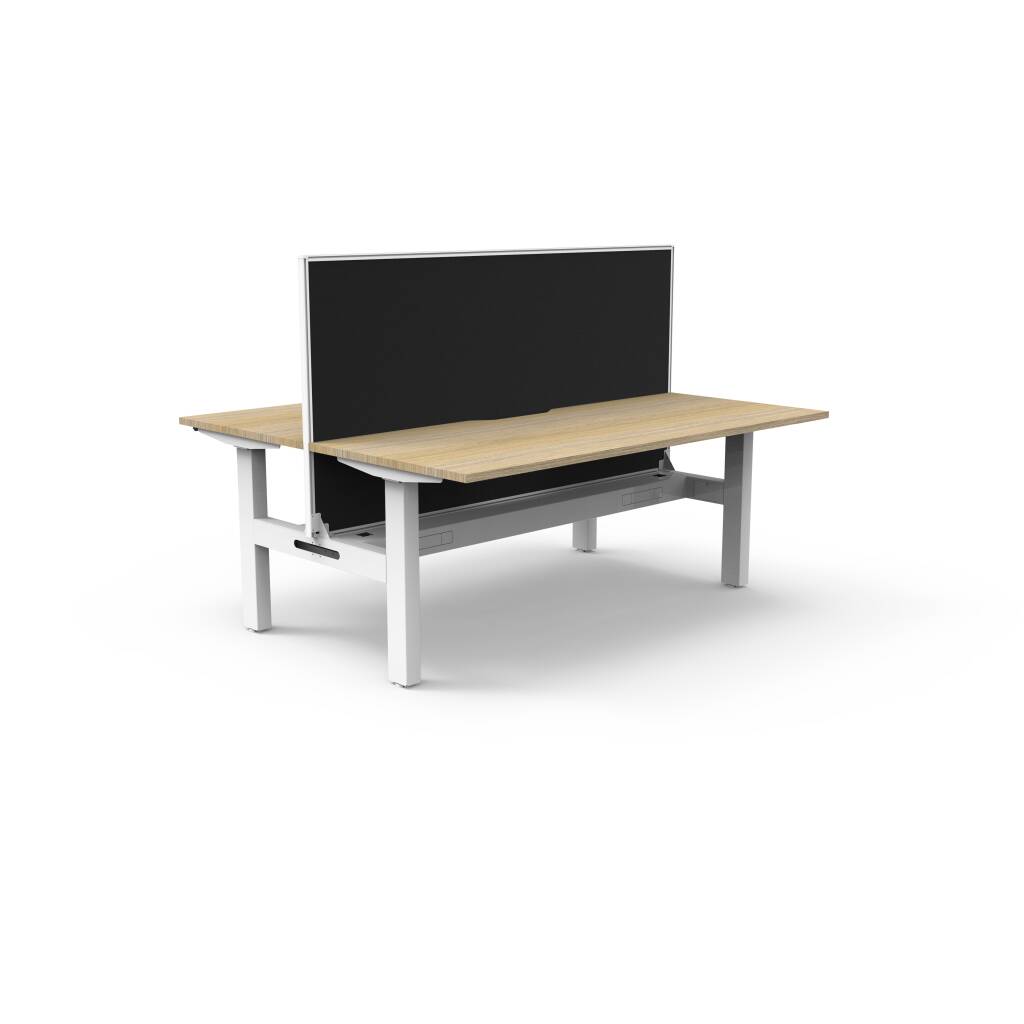 Boost Static Back to Back Workstation 1200mm with Screen and Cable Tray ...