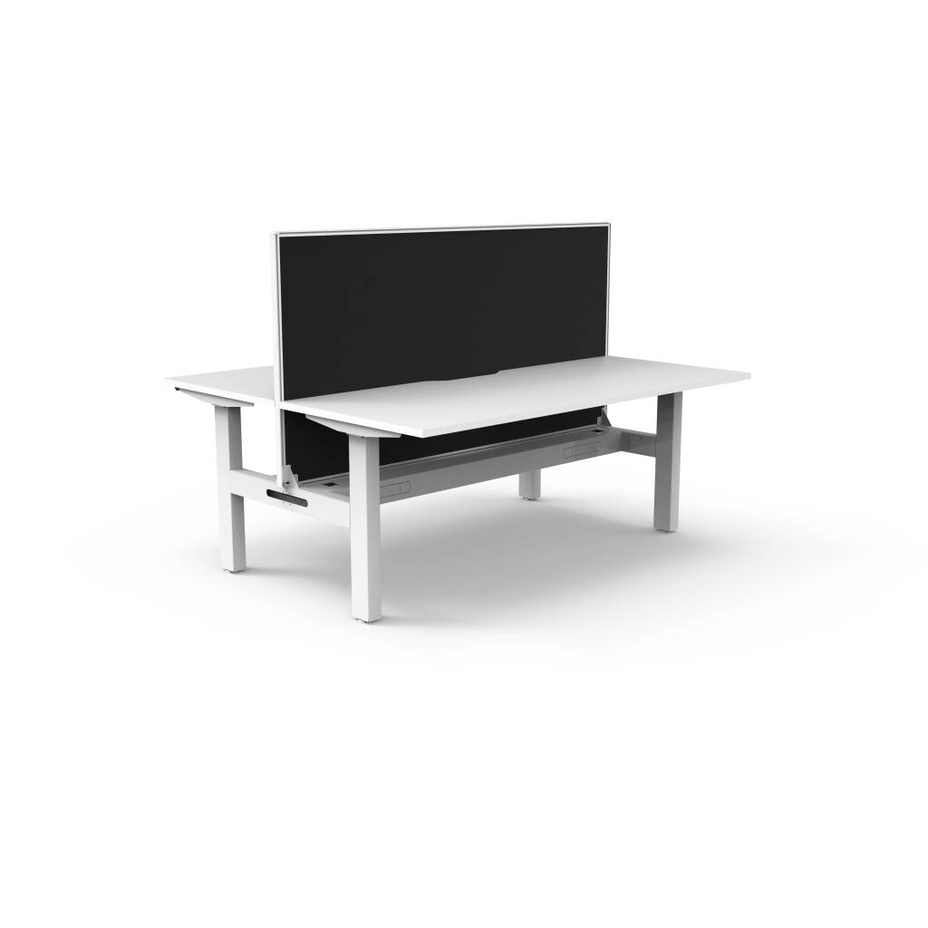 Boost Static Back to Back Workstation 1200mm with Screen and Cable Tray ...
